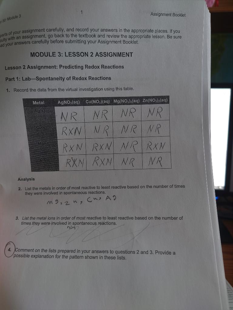 Solved Assignment Booklet 30. Module 3 parts of your | Chegg.com