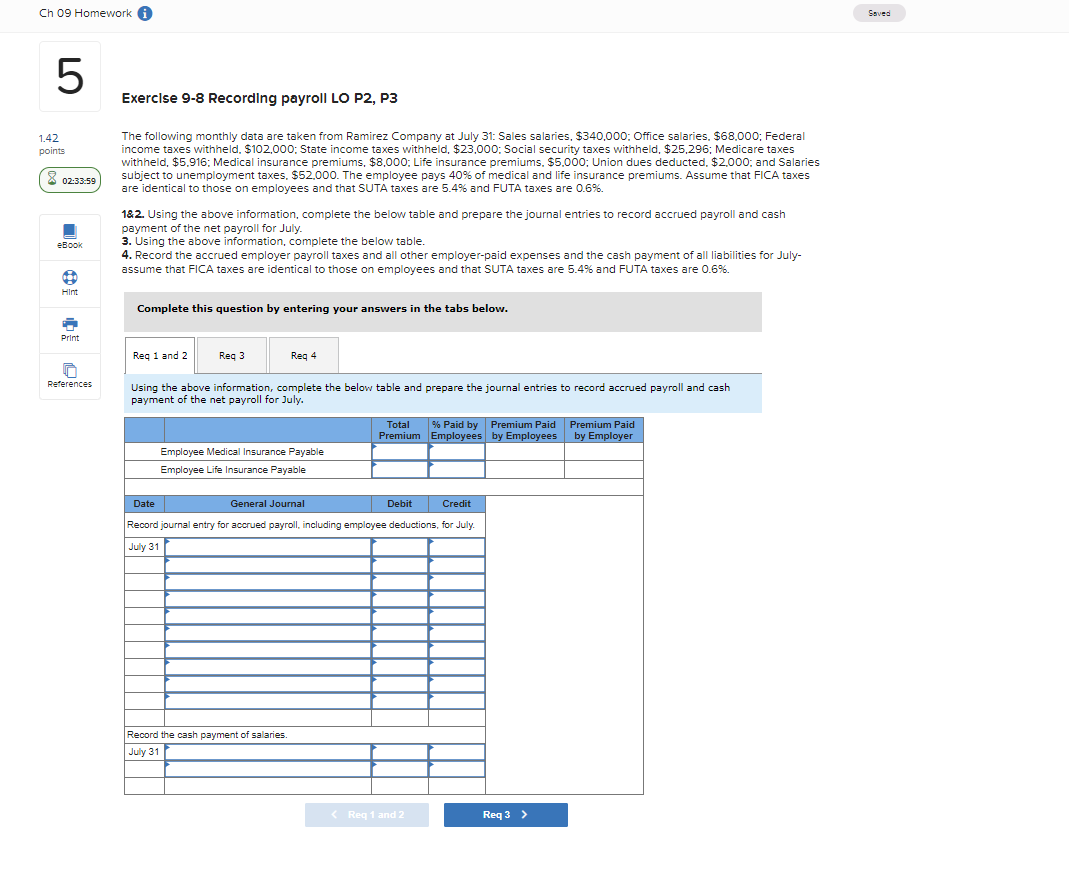 Solved Ch 09 Homework i Saved 5 Exercise 9-8 Recording | Chegg.com Solved Ch 09 Homework i Saved 5 Exercise 9-8 Recording | Chegg.com