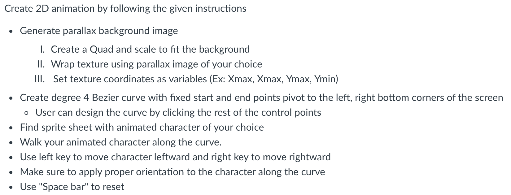 Solved Create 2D animation by following the given | Chegg.com