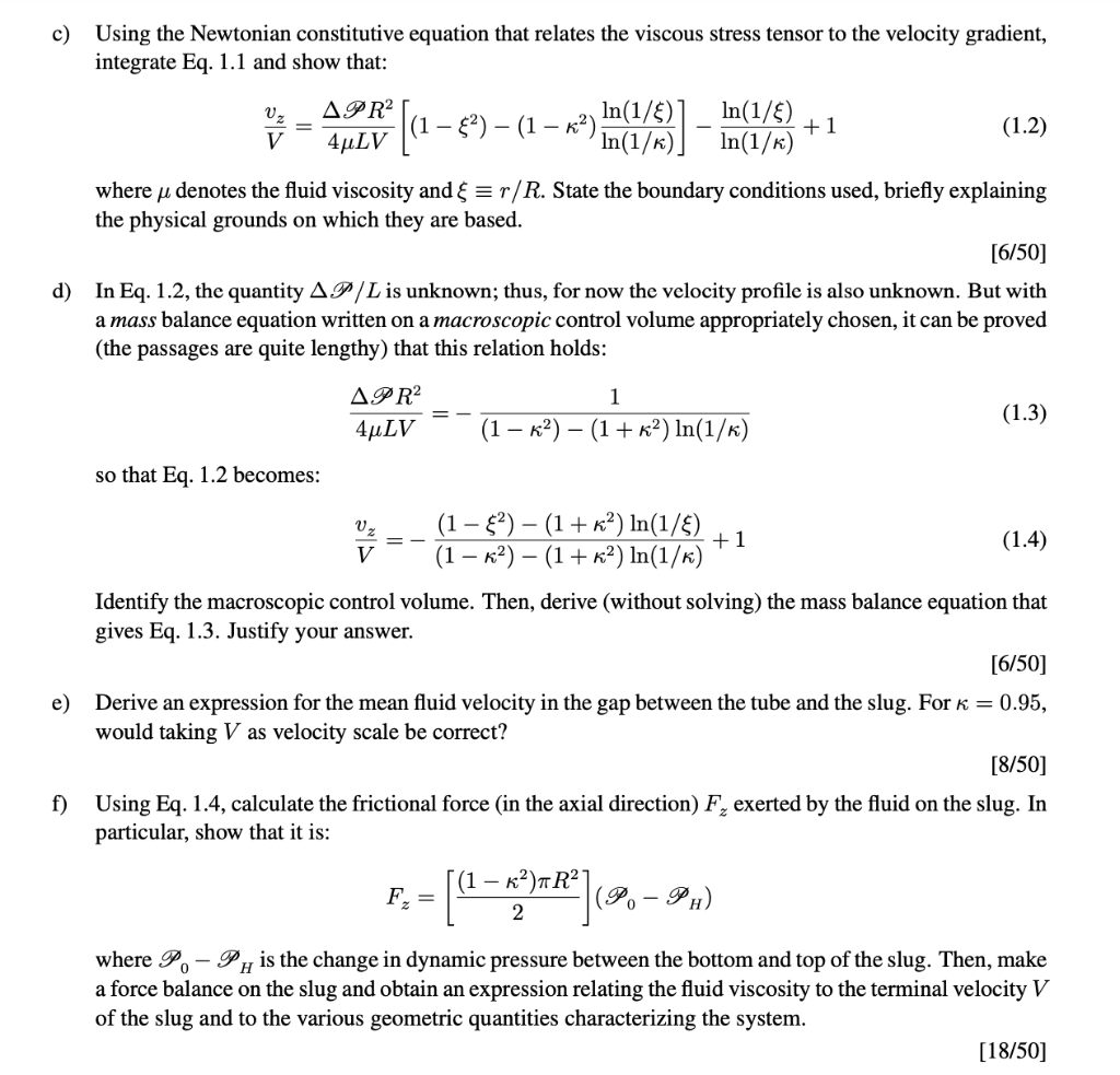 A falling-cylinder viscometer consists of a long | Chegg.com