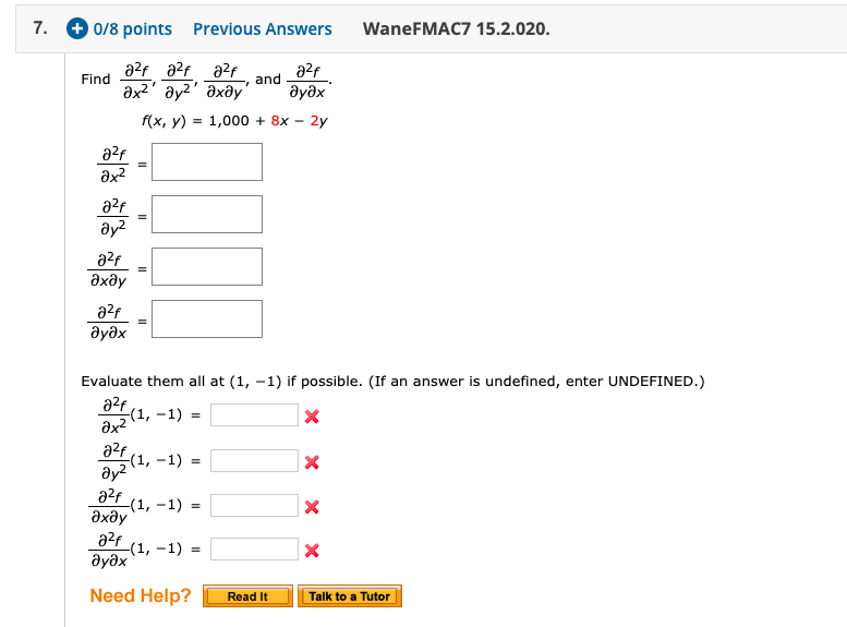 Solved Find ∂2f ∂x2 ∂2f ∂y2 ∂2f ∂x∂y And ∂2f ∂y∂x