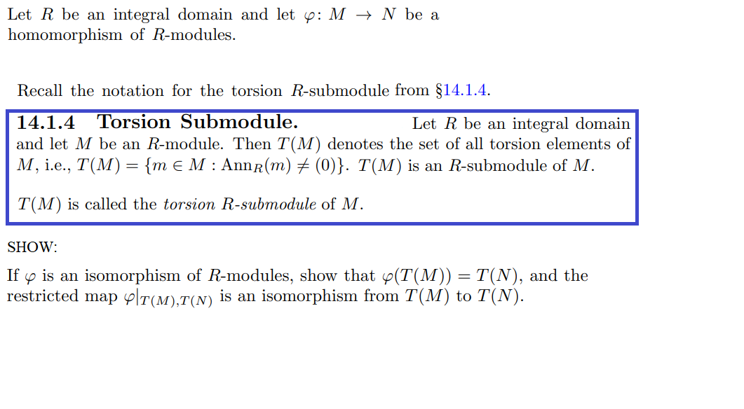 Solved Abstract Algebra HW 13 ﻿q1a ii | Chegg.com