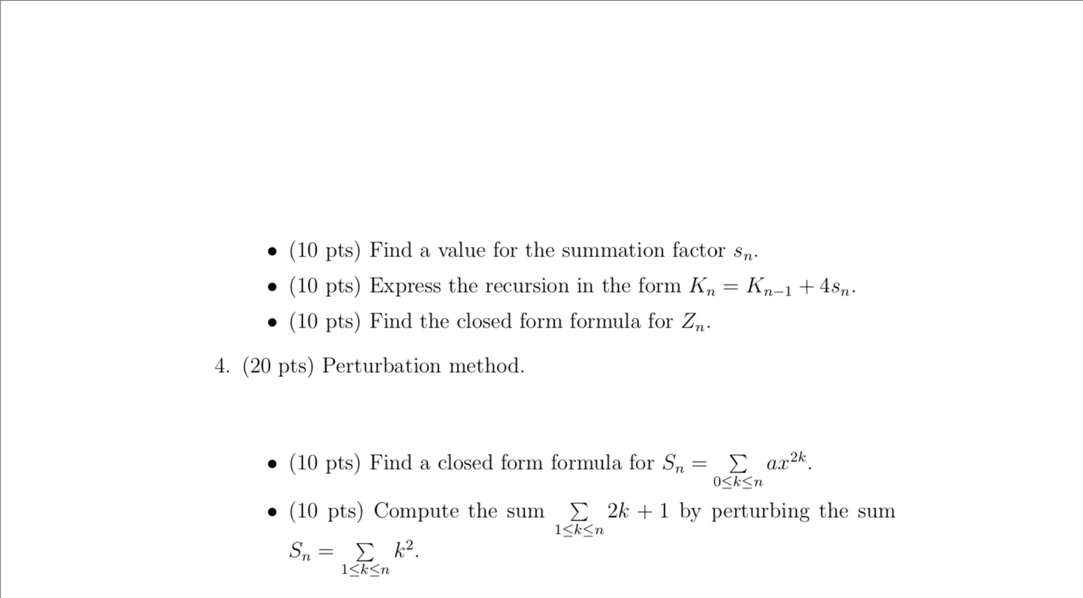 Hello I have a homework about: 1) Sigma Notation 2) | Chegg.com