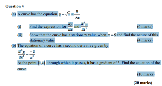 Solved Question 4 a) A curve has the equation y = Vx+- dy | Chegg.com