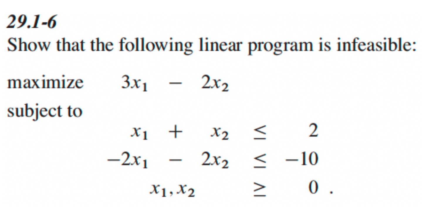 Solved 29.1−6 Show that the following linear program is | Chegg.com
