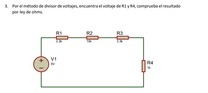Solved 3. Por el método de divisor de voltajes, encuentra el | Chegg.com