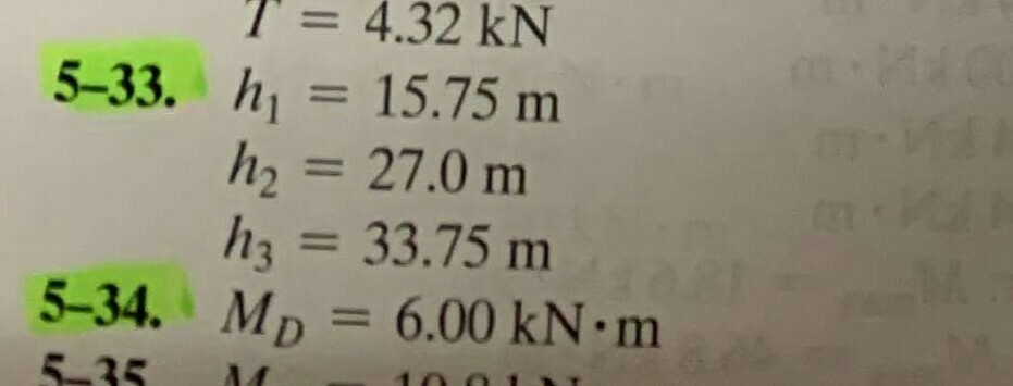 Solved 5–33. Determine the design heights hi, h, and hz of | Chegg.com