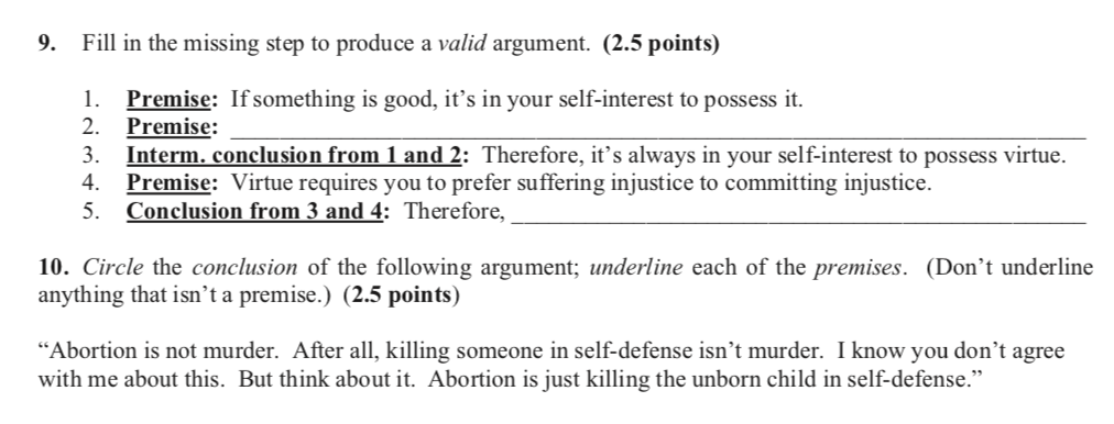 Solved Fill in the missing step to produce a valid argument. | Chegg.com