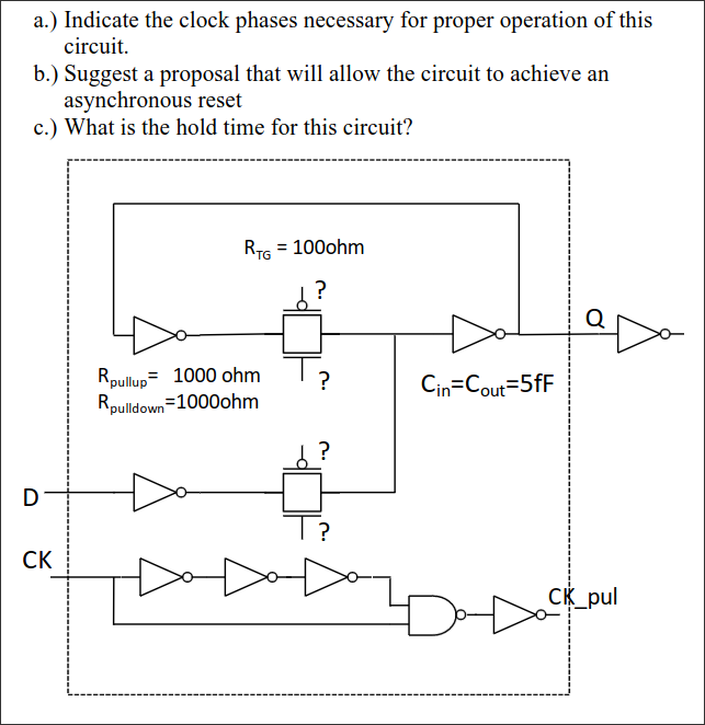 a.) Indicate the clock phases necessary for proper | Chegg.com