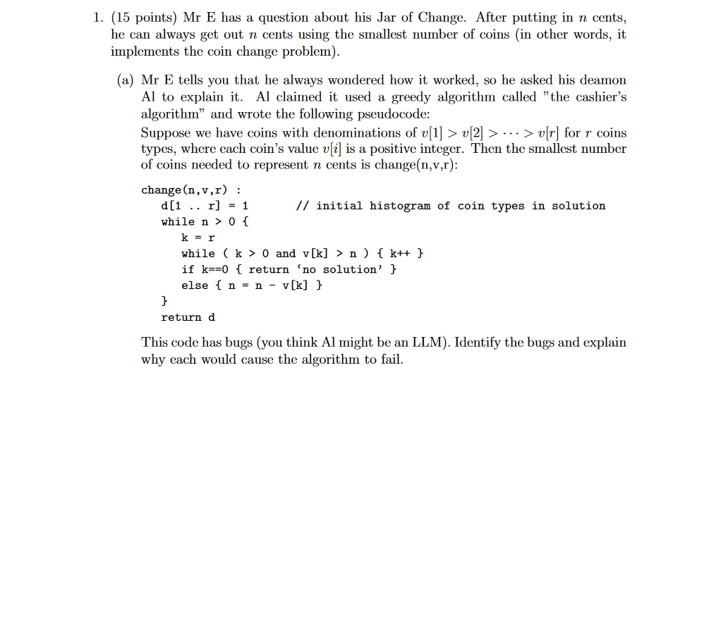 Solved (15 ﻿points) ﻿Mr E has a question about his Jar of | Chegg.com
