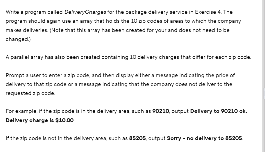 Solved Write a program called DeliveryCharges for the | Chegg.com