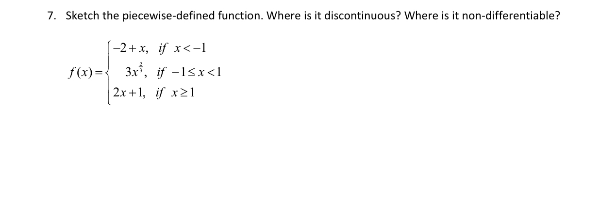 Solved 7. Sketch the piecewise-defined function. Where is it | Chegg.com