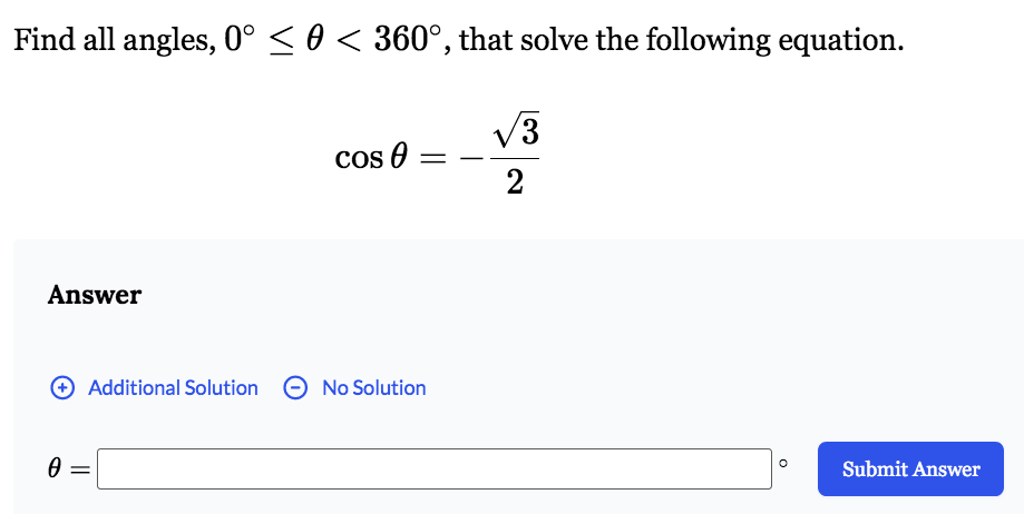 Solved Find all angles, 0∘≤θ