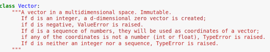 Solved class Vector: """A vector in a multidimensional | Chegg.com
