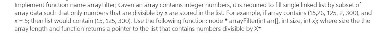 Implement Function Name Arrayfilter Given An Array