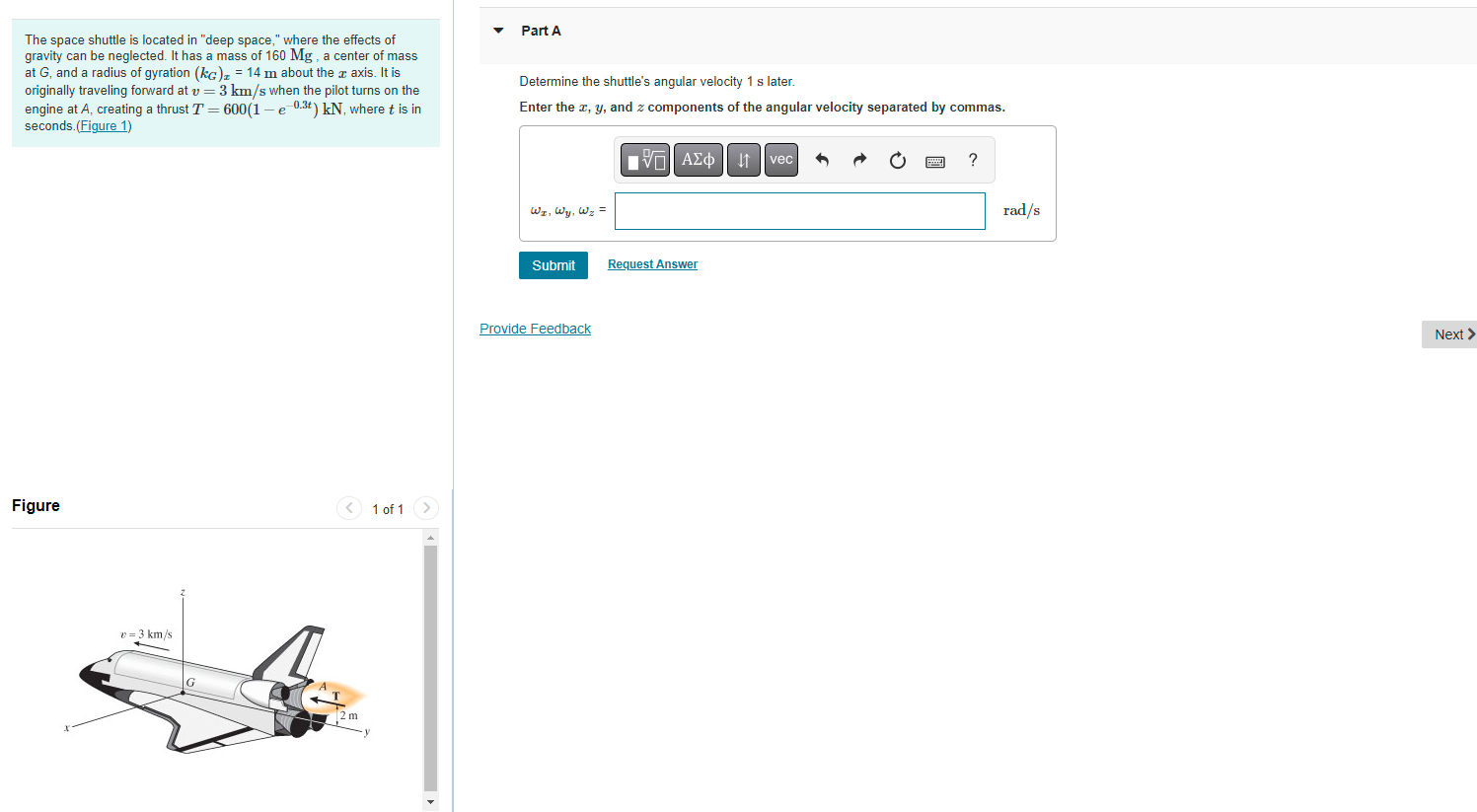 Solved The space shuttle is located in "deep space," where | Chegg.com