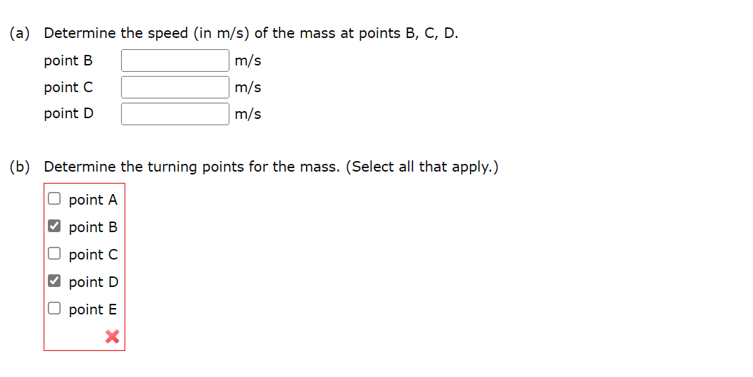 Solved (a) Determine the speed (in m/s ) of the mass at | Chegg.com