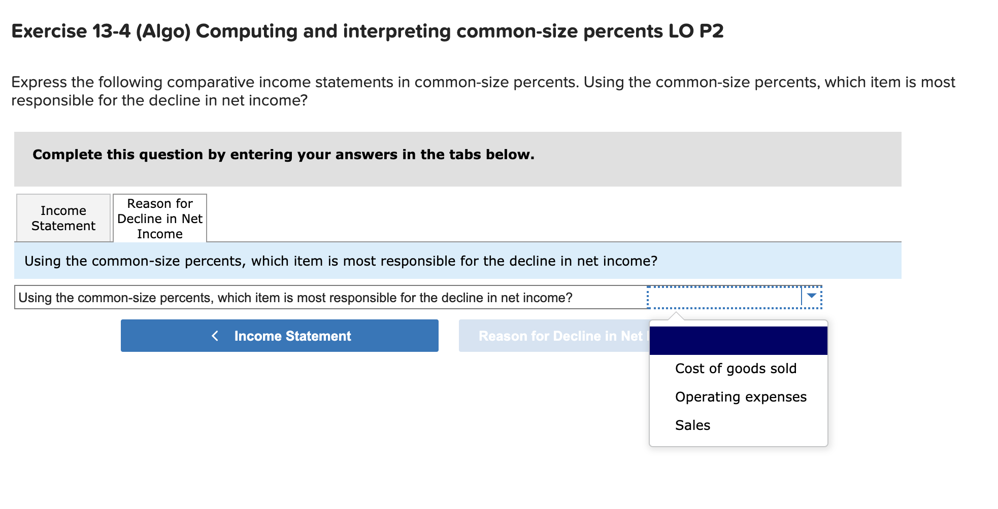 Solved Exercise 13-4 (Algo) Computing and interpreting | Chegg.com