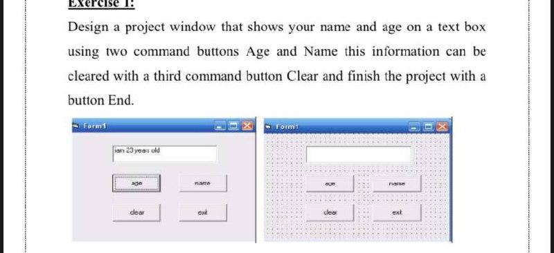 Solved Exercise 1: Design a project window that shows your | Chegg.com