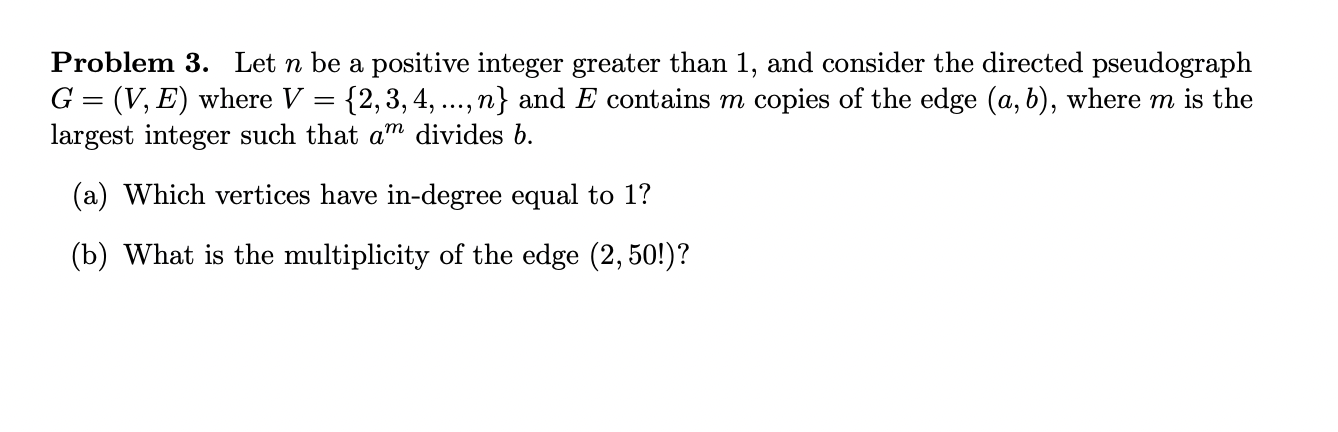 Solved Problem 3. Let n be a positive integer greater than | Chegg.com