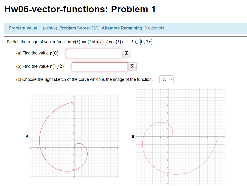 Solved Hw06 Vector Functions Problem 1 Problem Value 1 