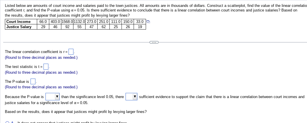 Solved Listed below are amounts of court income and salaries | Chegg.com