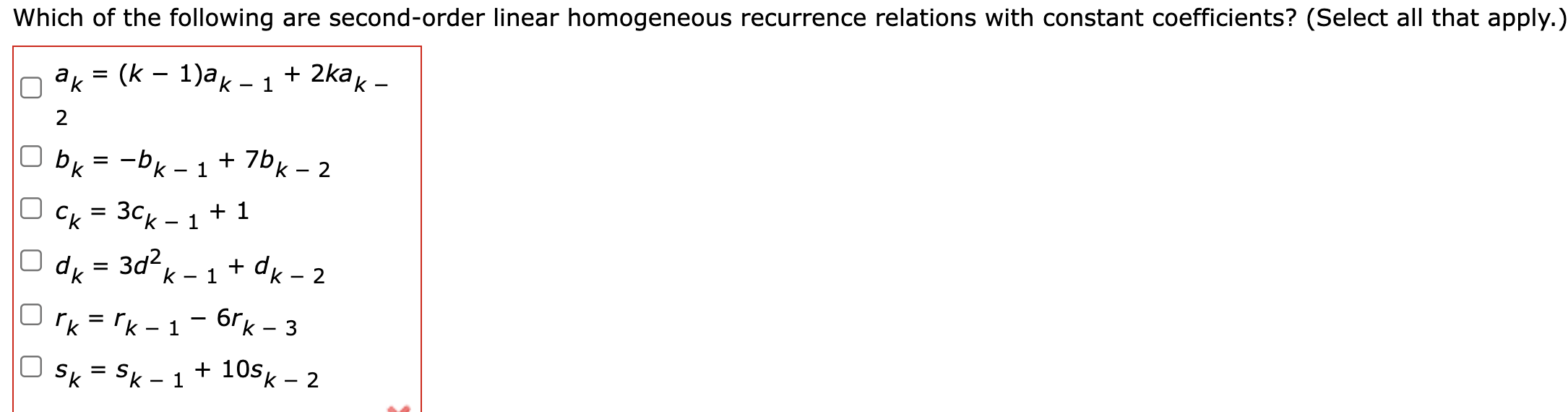 Solved Which Of The Following Are Second Order Linear
