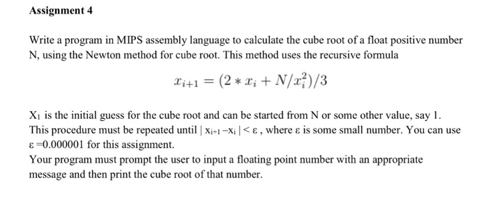 Solved Assignment 4 Write a program in MIPS assembly | Chegg.com