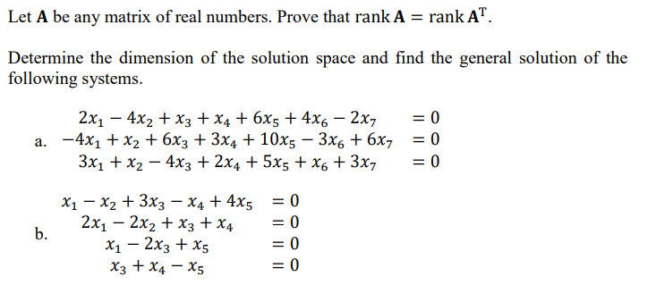 Solved Let A be any matrix of real numbers. Prove that | Chegg.com