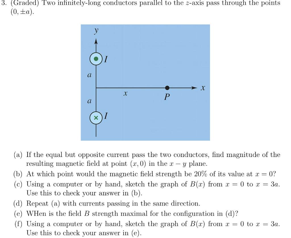 Solved 3. (Graded) Two infinitely-long conductors parallel | Chegg.com