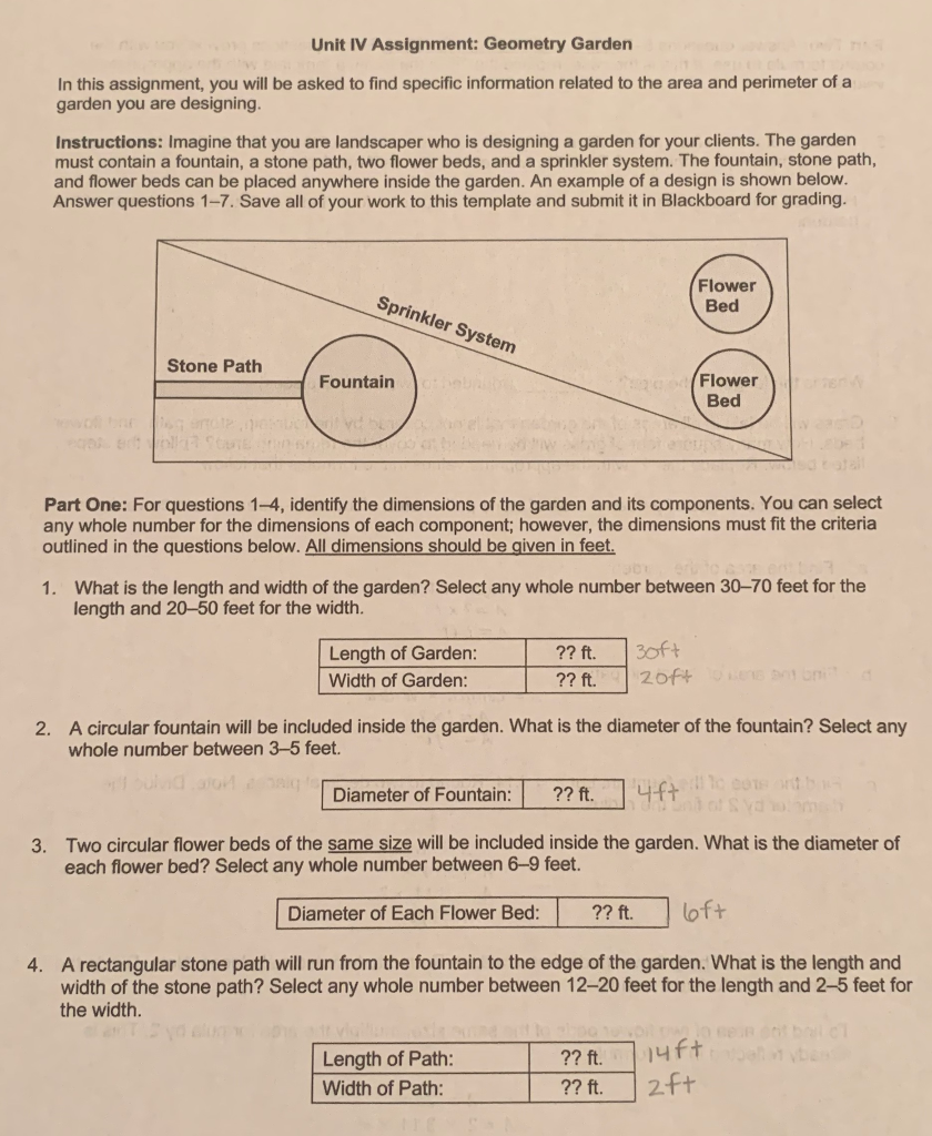 Solved Unit IV Assignment: Geometry Garden In this | Chegg.com