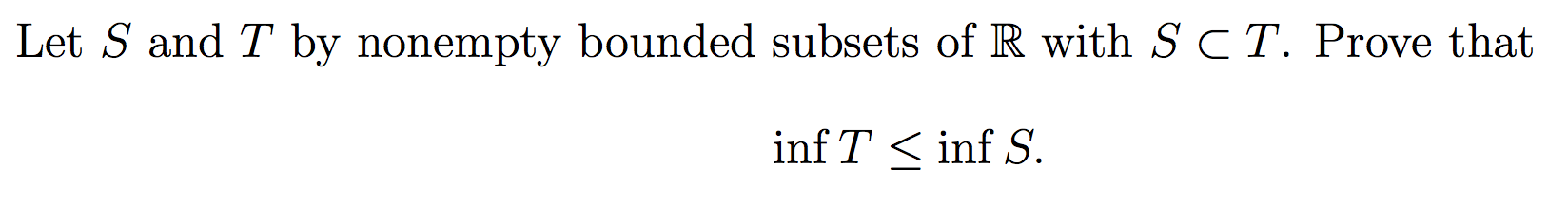 Solved Let S and T by nonempty bounded subsets of R with | Chegg.com