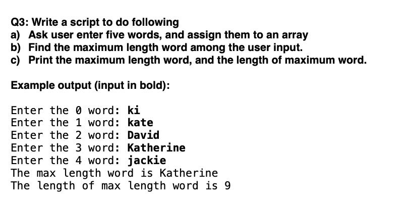 Solved Q3 Write A Scrip Using Python To Do Following A Ask 0762