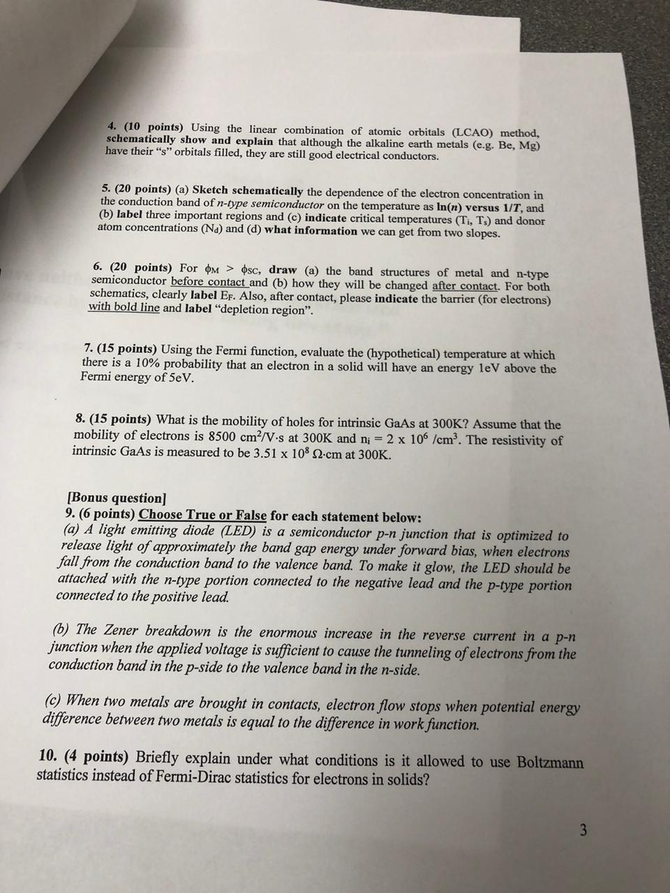 4 10 Points Using The Linear Combination Of Atomic