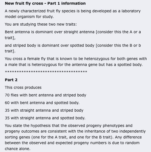 Solved New fruit fly cross - Part 1 information A newly | Chegg.com