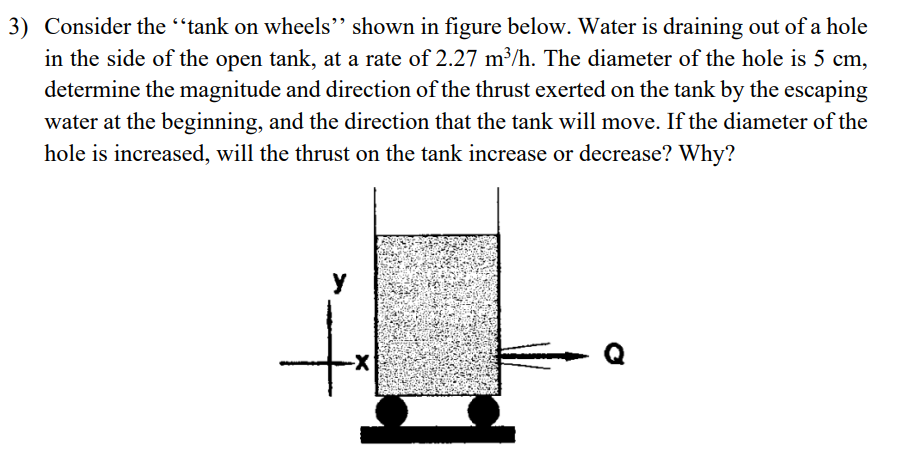 Solved Consider the "tank on wheels", shown in figure below. | Chegg.com