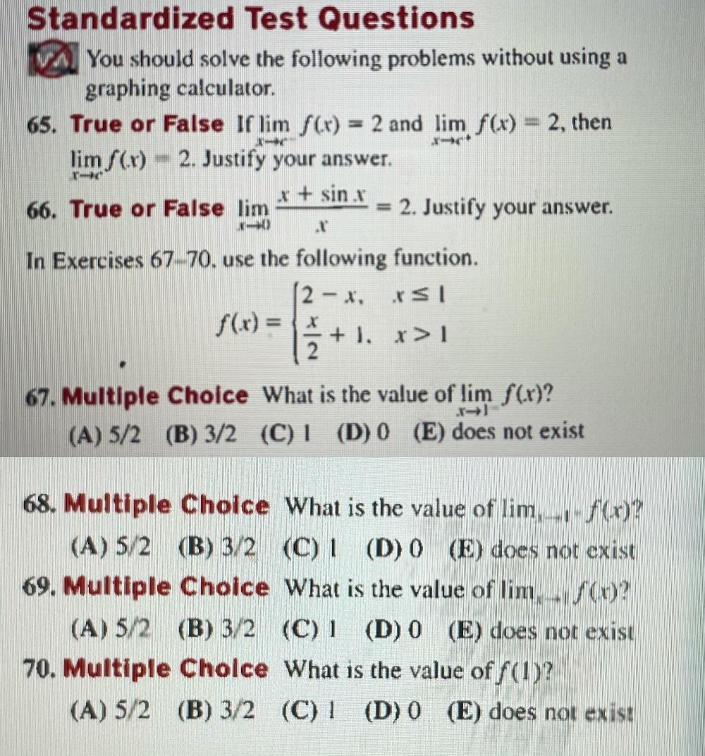 Solved Standardized Test Questions V. You should solve the | Chegg.com
