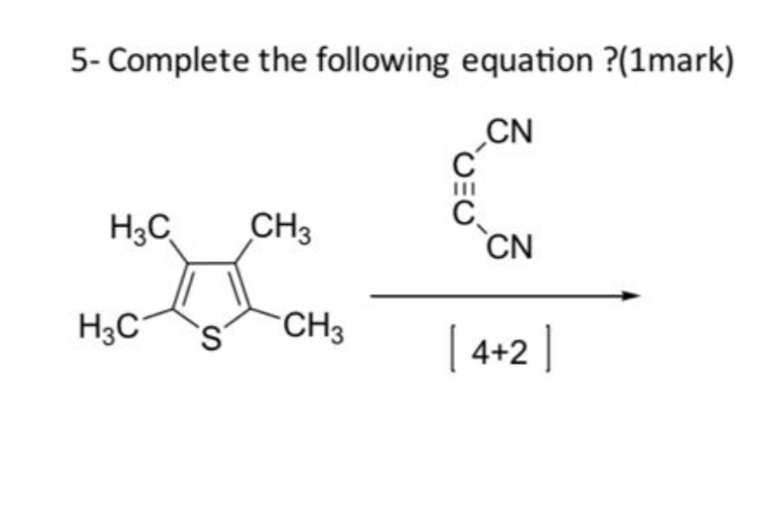 Solved 5- Complete the following equation ?(1mark) | Chegg.com