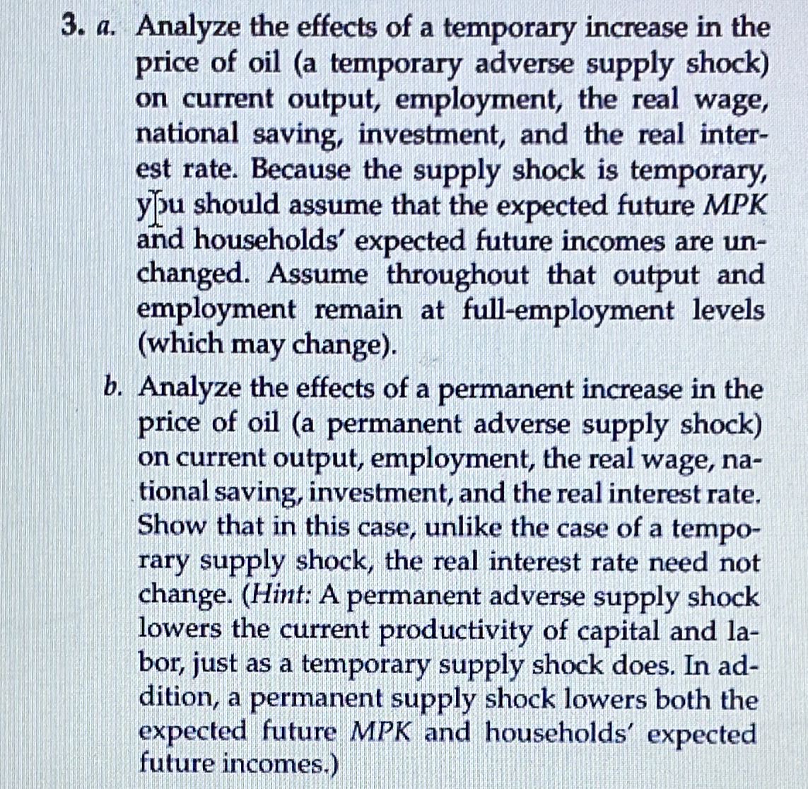 Solved a. Analyze the effects of a temporary increase in the | Chegg.com