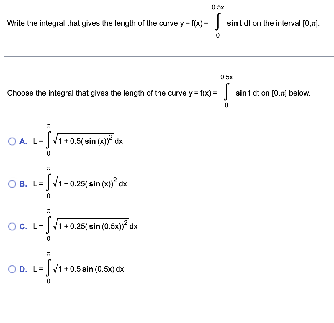 Solved What differentiable functions have an arc length on | Chegg.com