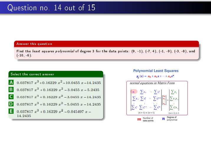 Answer this question Find the least squares | Chegg.com