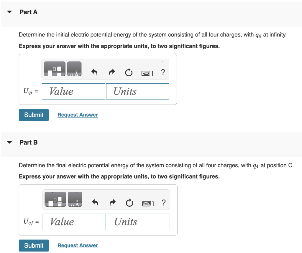 Solved 1 of 1Consider an initial system of three charges | Chegg.com