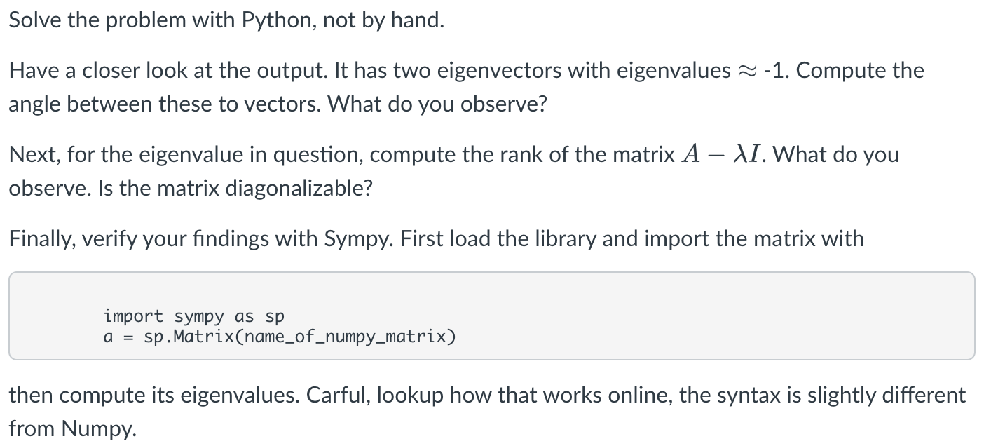 Solved Compute all eigenspaces of | Chegg.com