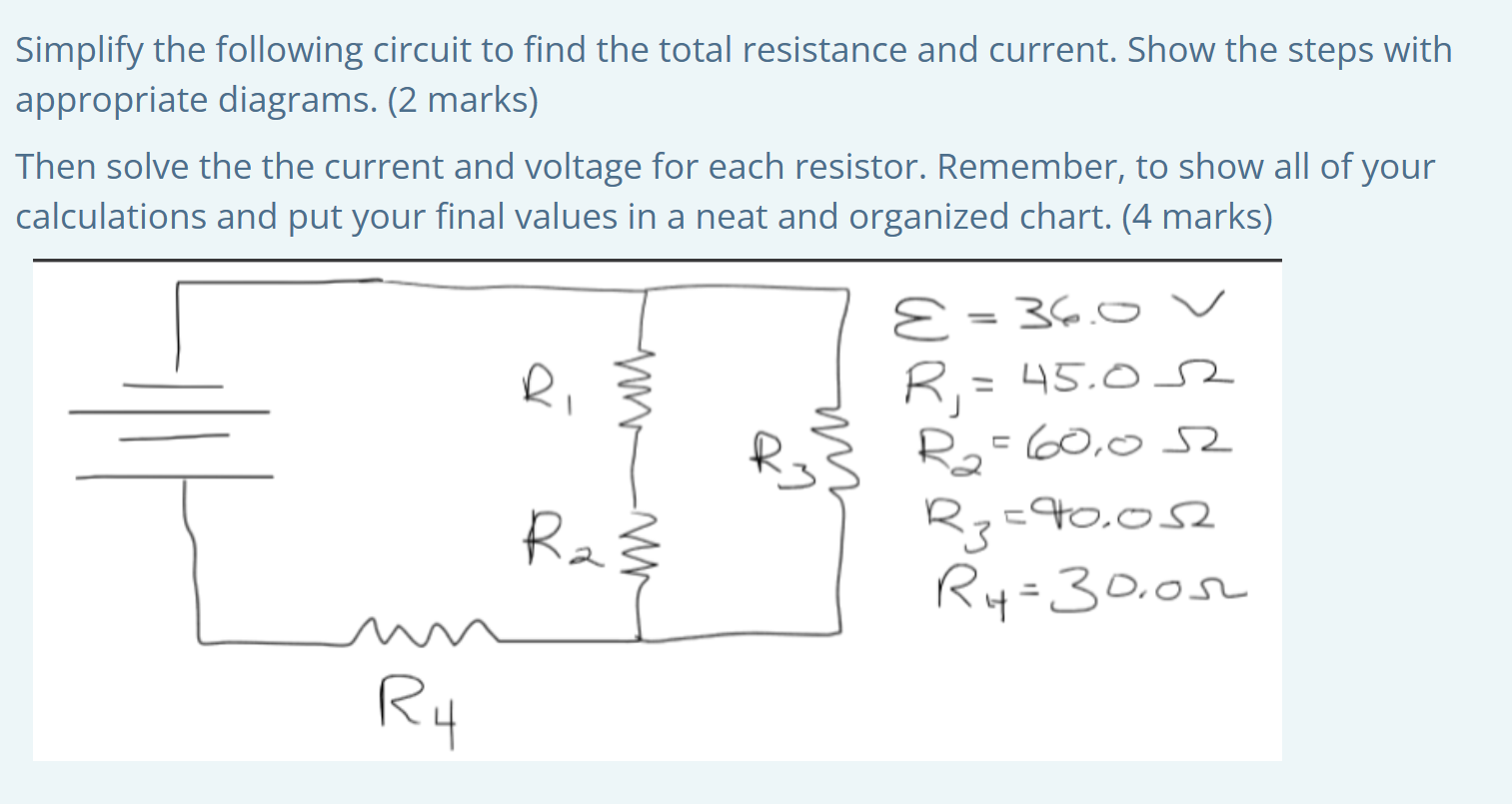 Solved Simplify the following circuit to find the total | Chegg.com