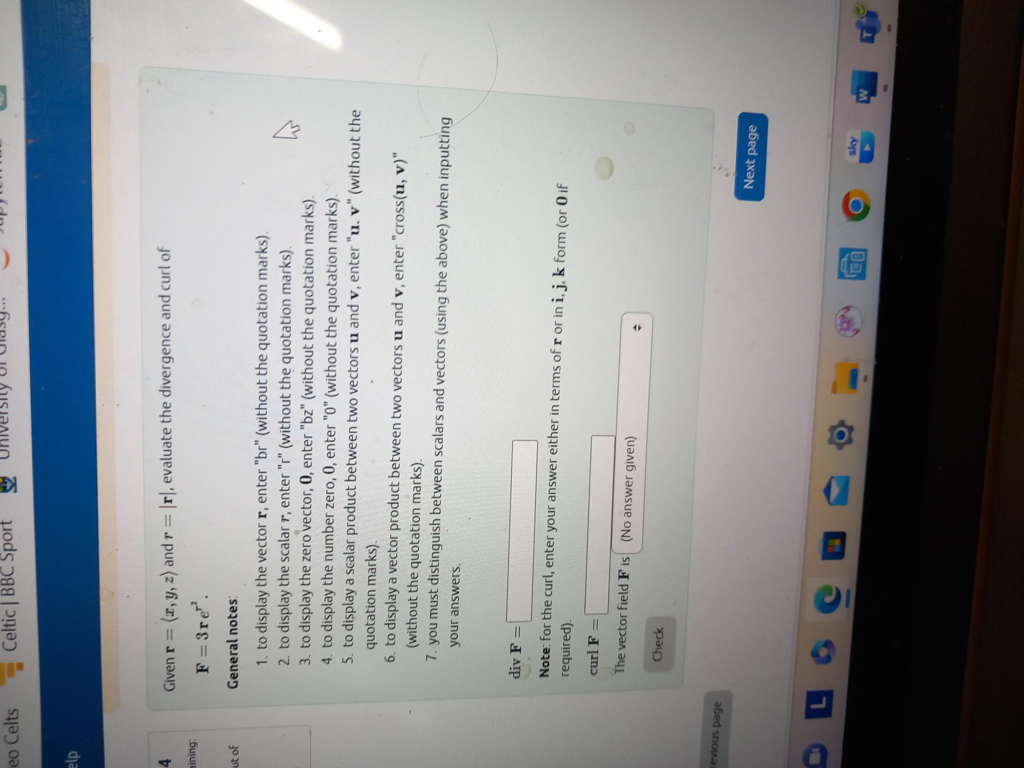 Solved Given r=(:x,y,z:) ﻿and r=|r|, ﻿evaluate the | Chegg.com
