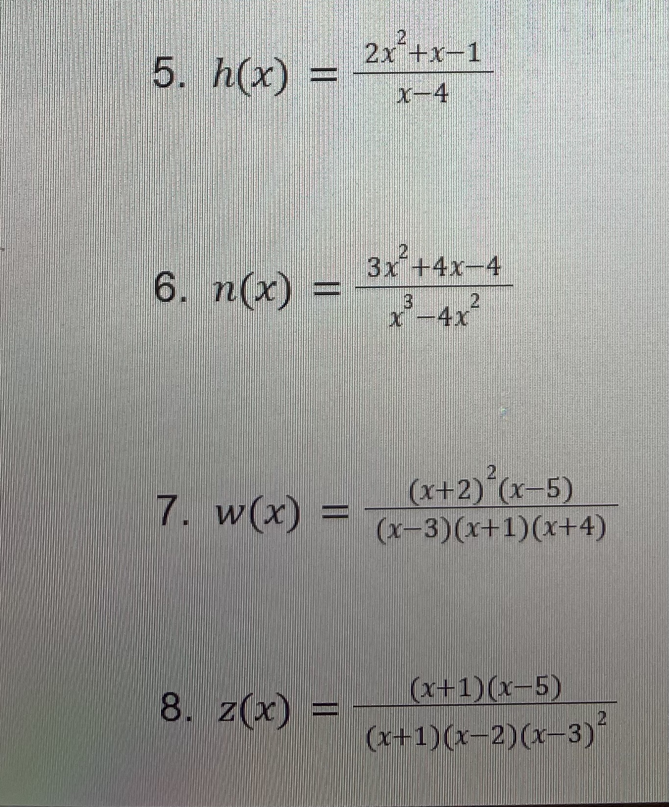 Solved For each of the functions, find all vertical | Chegg.com