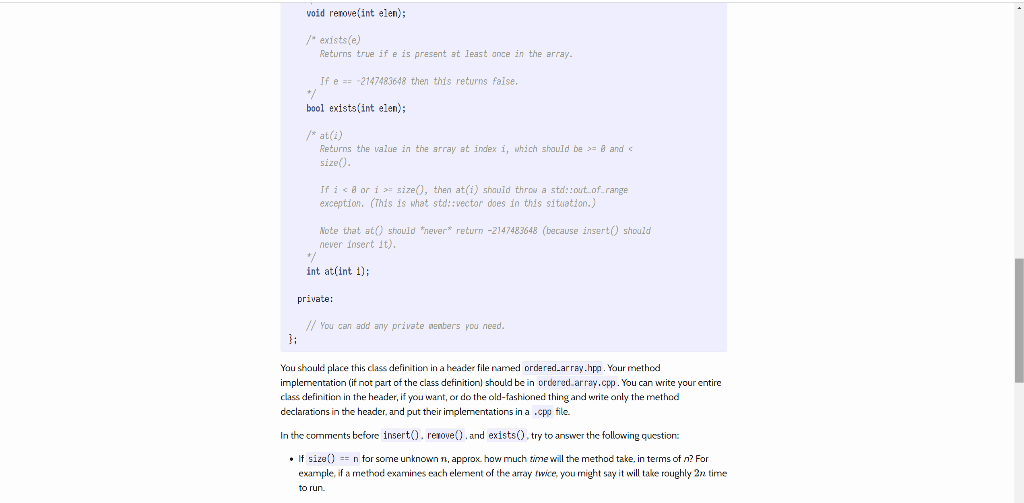 Solved Sorted Array data structure In this assignment, | Chegg.com