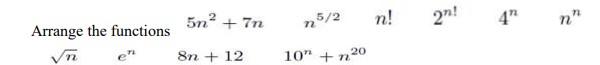 Solved Arrange the functions in a list so that each function | Chegg.com