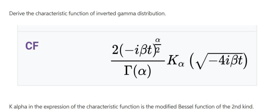 Solved check the inverted gamma distribution function from | Chegg.com