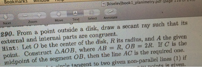 Solved From a point outside a disk, draw a secant ray such | Chegg.com